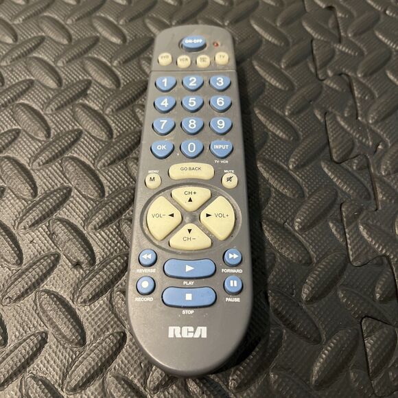 RCA | Other | Rare Rca Remote Control Gray Blue White Buttons Dvd Vcr ...